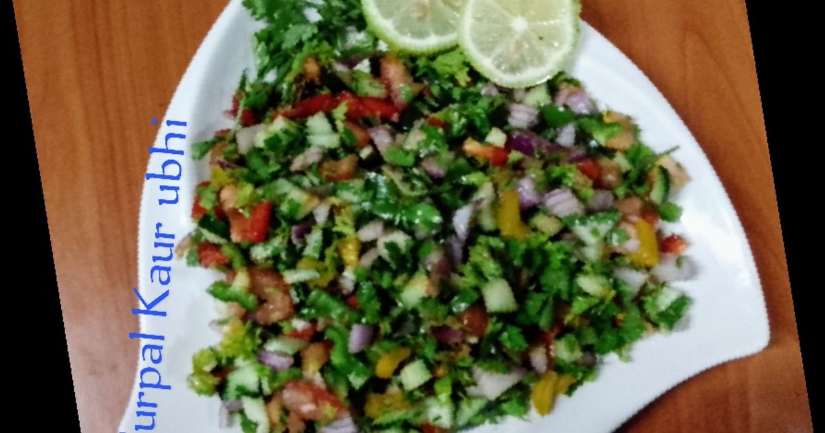Salata Baladi (Egyptian Salad) 🍅🥒🫑🧅🍋 Recipe by Gurpal kaur Ubhi's ...