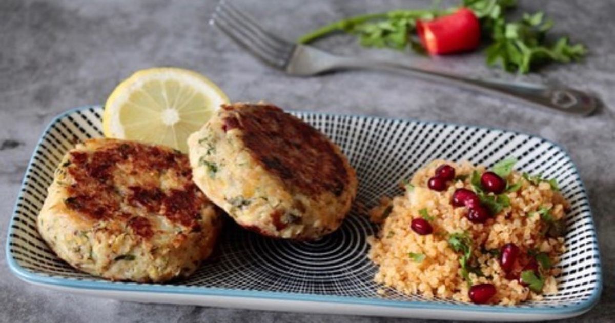 Smoked Haddock Fish Cake With Pomegranate Couscous Recipe by Yui Miles ...