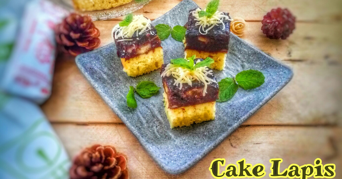 Resep Cake Lapis "Hunkwe Coklat Pisang" oleh Stefani Dessy - Cookpad