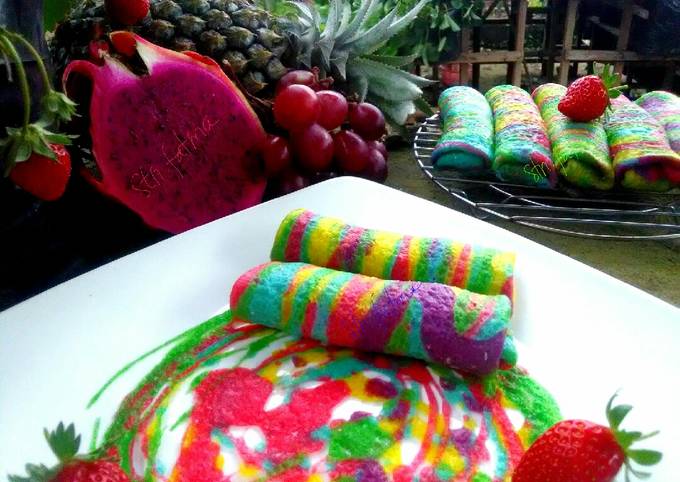 Resep Dadar gulung rainbow oleh Fatma STn - Cookpad