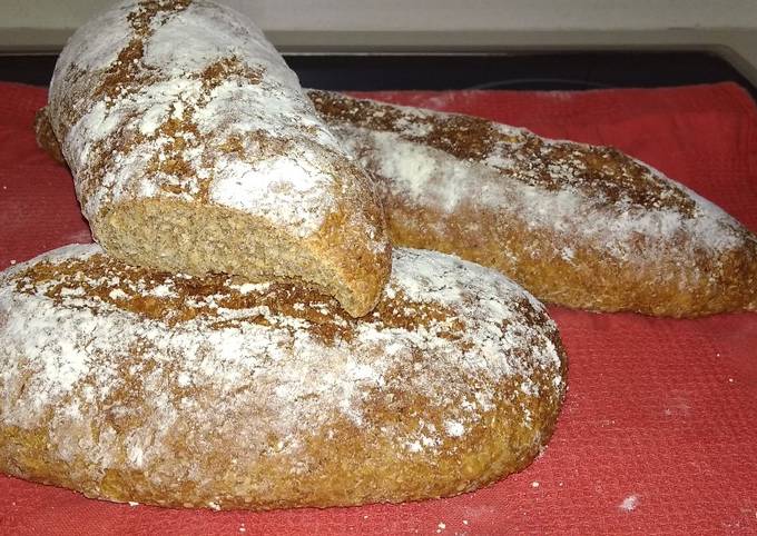 Pan Integral Rústico (sin amasar) Receta de Dany Echag- Cookpad