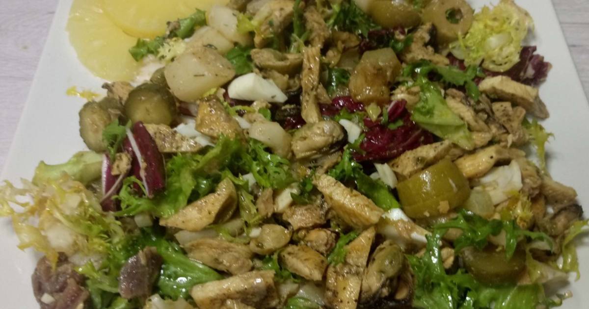 Ensalada de pollo con escarola rizada - 5 recetas caseras- Cookpad