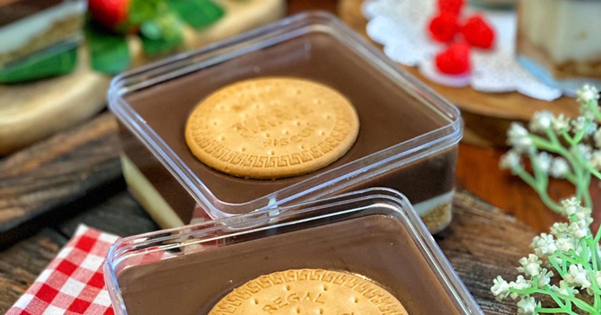 Resep dessert box puding biscuit marie rumahan enak dan mudah - Cookpad