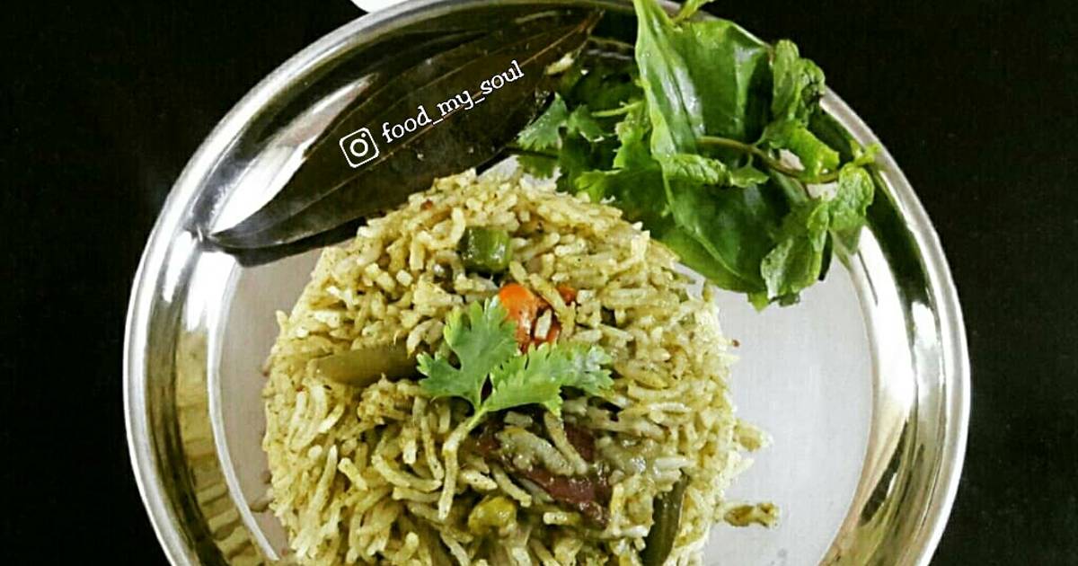 Hariyali Pulao Green Herby Rice Recipe by food_my_soul - Cookpad