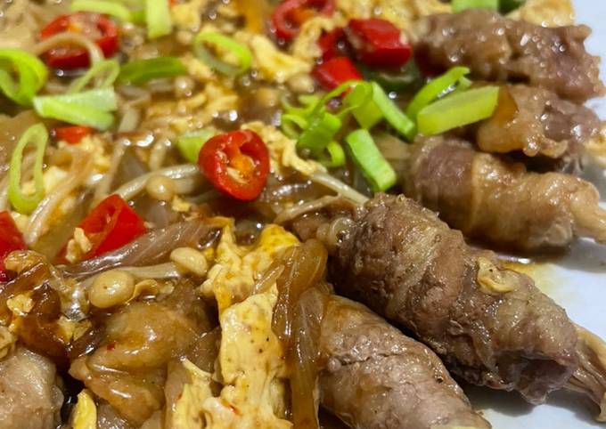 Resep Beef Enoki Saus Tiram oleh Amalia - Cookpad
