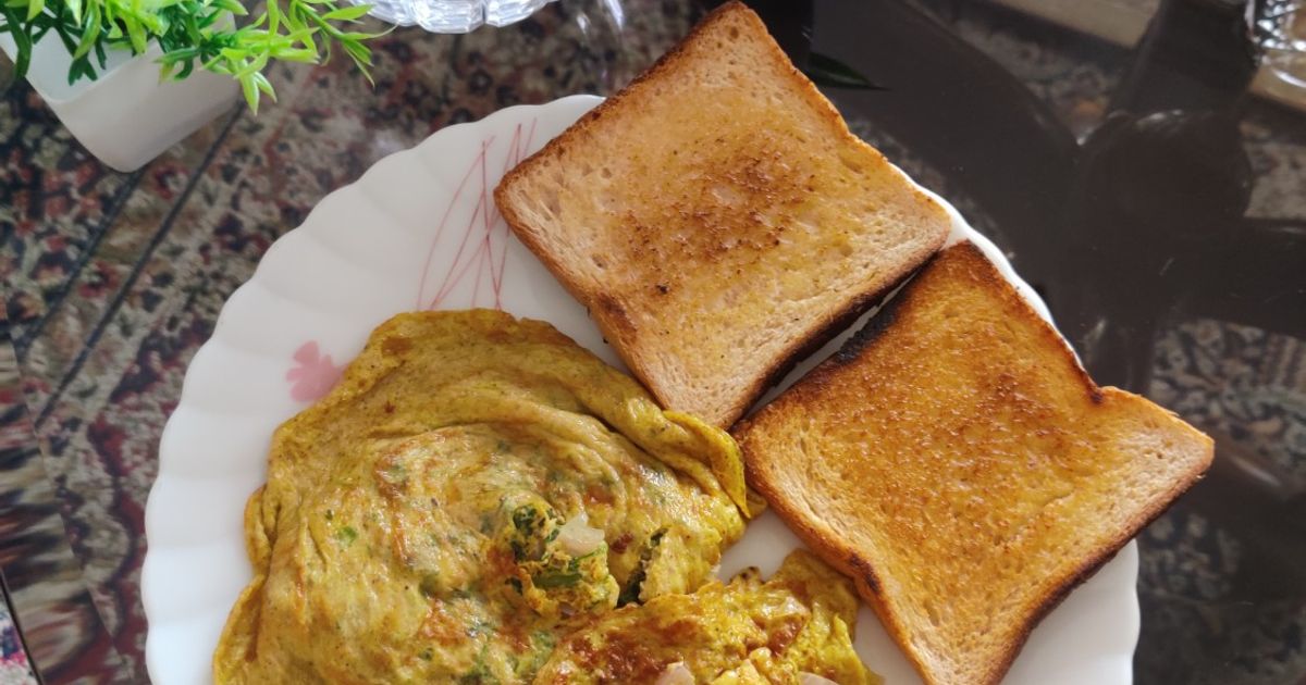 Masala Omelette Paired With Toasted Bread.. Recipe by rama - Cookpad
