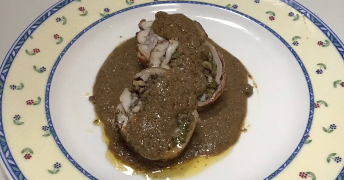 Conejo relleno con salsa JAZZ Receta de Raquel Campillo- Cookpad