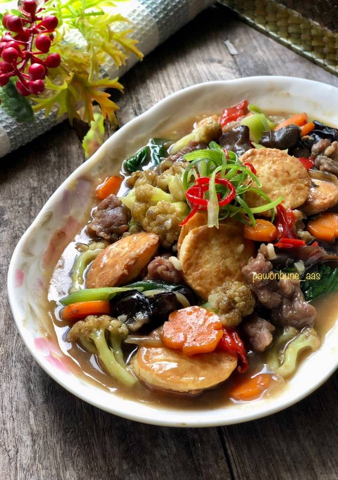 Resep Tumis Sayur Tofu Daging Sapi oleh pawonbune_aas - Cookpad