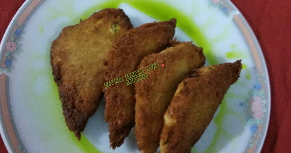 Cabbage&paneer triangles Recipe by Anita aggrawal - Cookpad