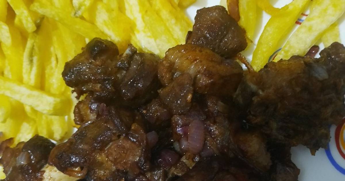 Mbuzi dry fry.. Recipe by Brenda Wanga - Cookpad