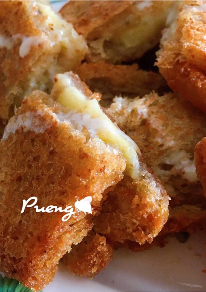 สูตร ขนมปังทอดไส้กล้วยหอม🍞🍌 โดย Kaw kham to by Pueng (ข้าวคำโต) - Cookpad