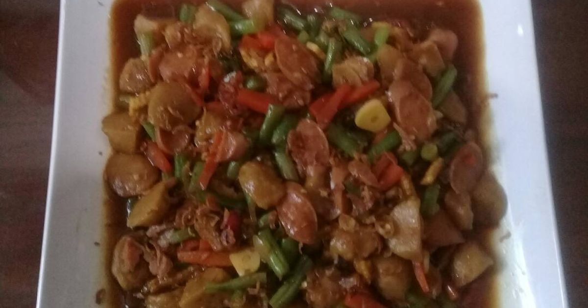Resep Oseng Buncis Bakso Sosis oleh sri mujiati - Cookpad