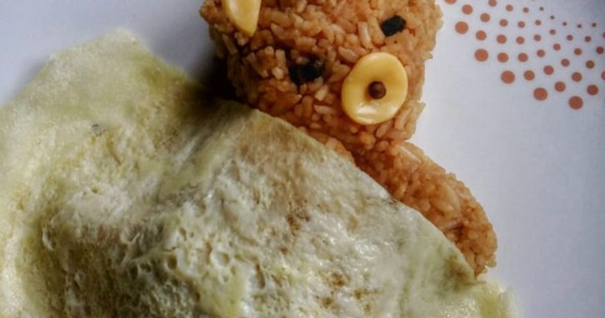 Sleeping Rice Bear With An Egg Blanket Recipe by Rimpa Bose Deb - Cookpad