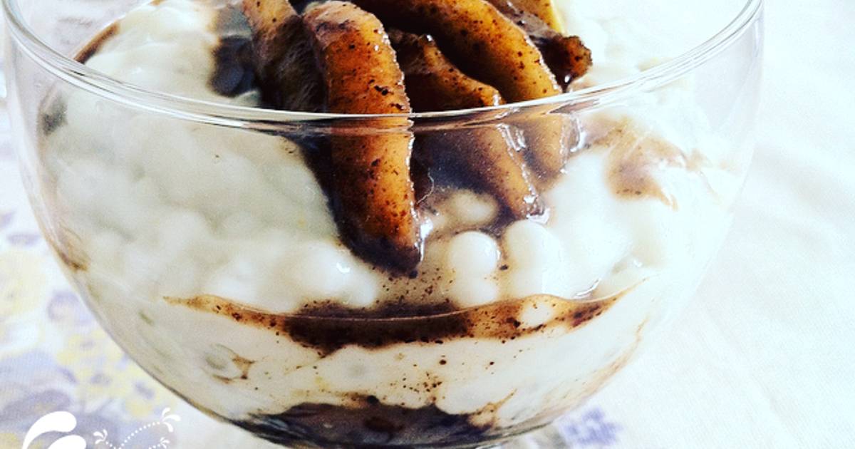 Tapioca con leche y manzanas pochadas Receta de Natalia- Cookpad