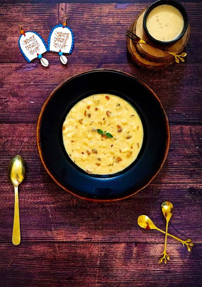 Nolen Gurer Chanar Payesh (Paneer Kheer Using Dates Jaggery) Recipe by ...