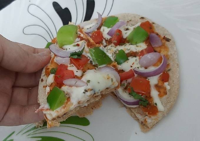 Roti pizza Recipe by Sakshi Bhasin - Cookpad