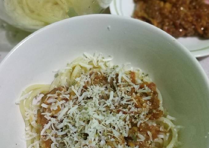 Resep Spaghetti daging jamur rumahan oleh Puputri - Cookpad
