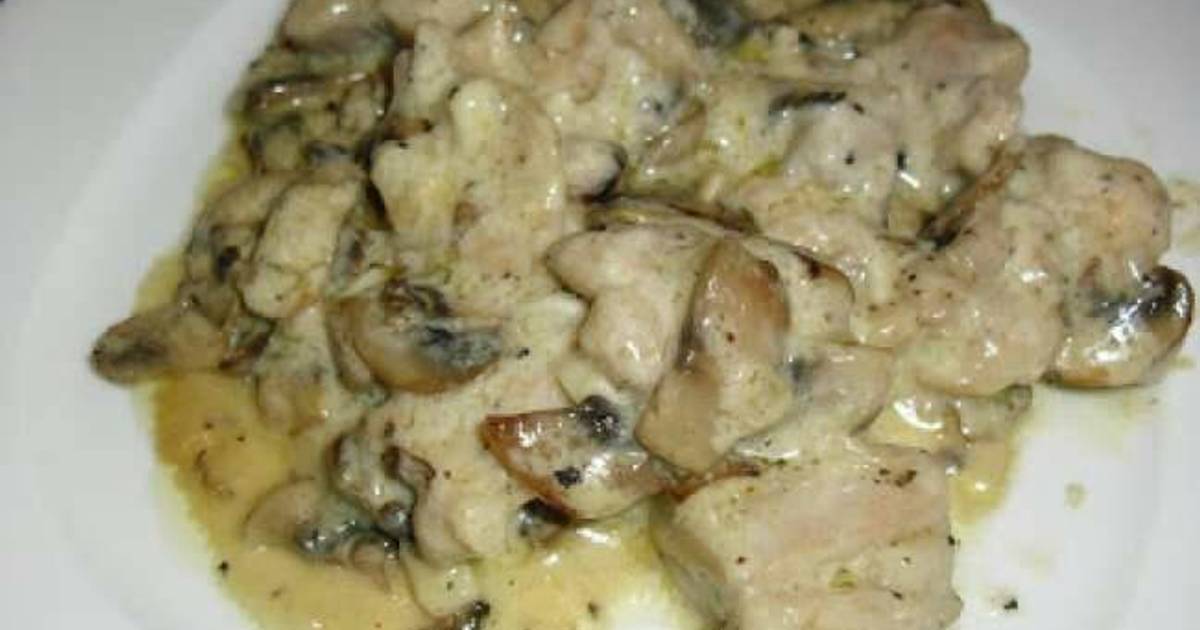 Pollo en crema con hongos Receta de Sonny A. Valencia- Cookpad