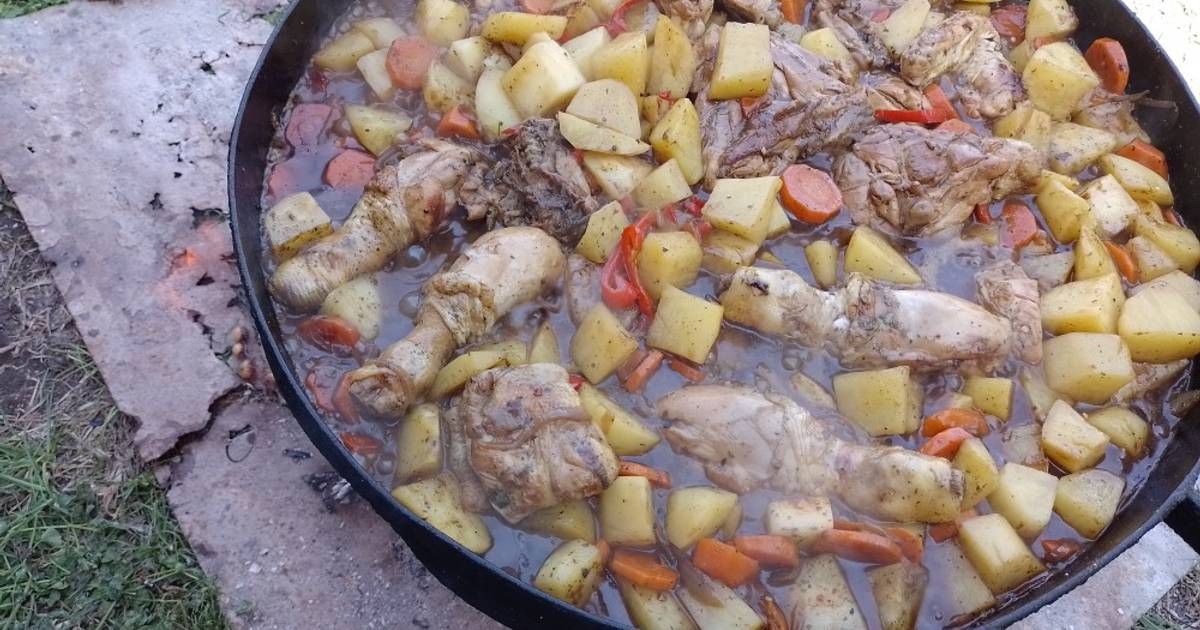 Pollo al disco cerveza con papa - 40 recetas caseras- Cookpad