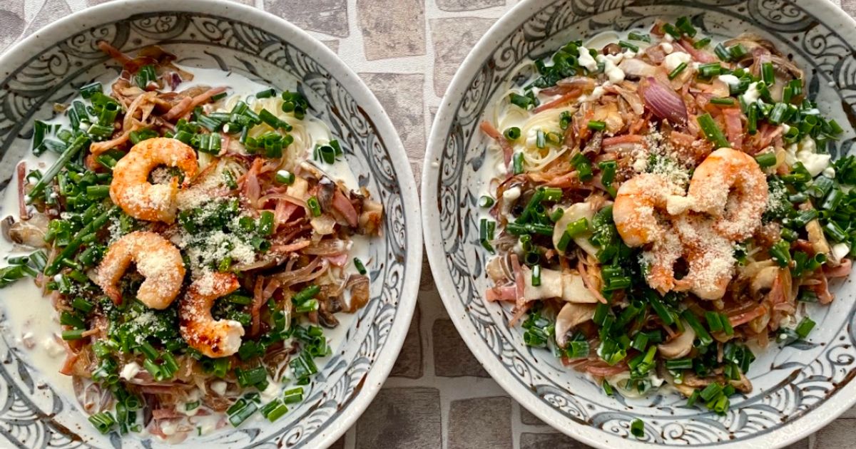 Chilled Fresh Cream Pasta Recipe by Aunty Eiko's international cuisine ...