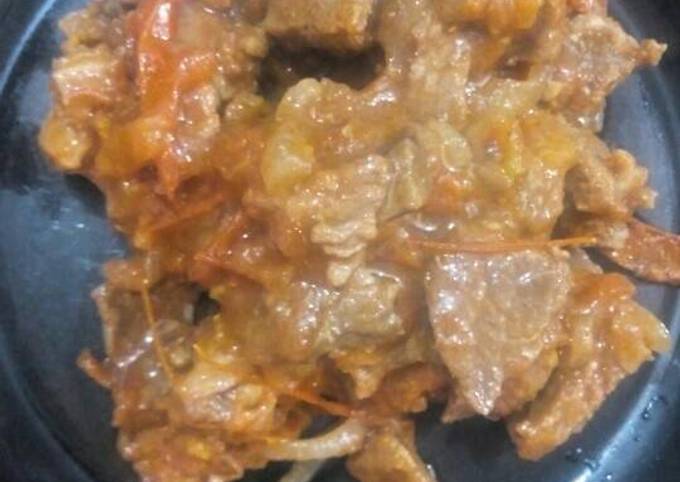 Wet fried beef Recipe by verona - Cookpad