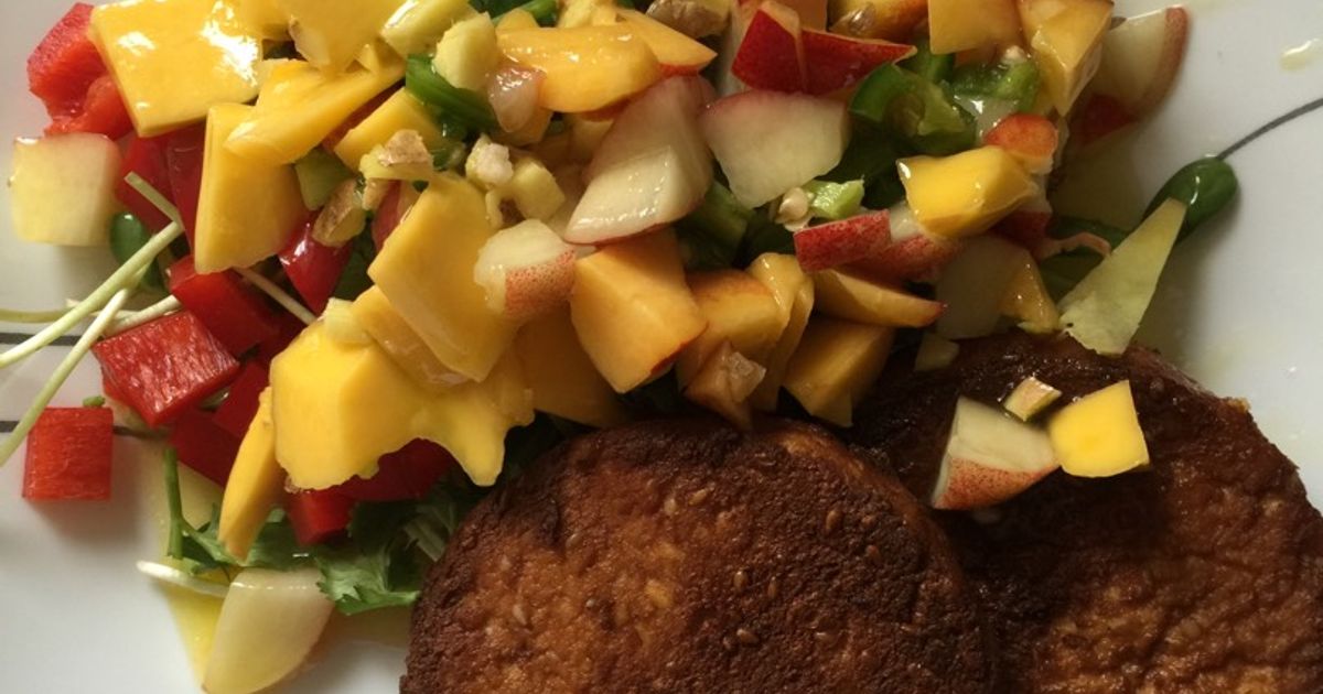 Jalapeño, Mango Salad With Tofu Patties Recipe By Melanie Kis
