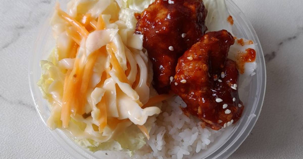 Resep Korean Chiken Spicy Rice Bowl oleh Atik Rusmiyati - Cookpad