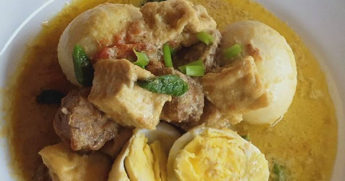 114 resep telur bulat kuah kuning enak dan mudah - Cookpad