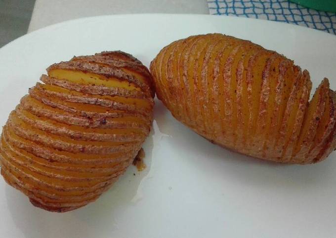 Patatas Al Horno Hasselback Receta De Teresa Cookpad