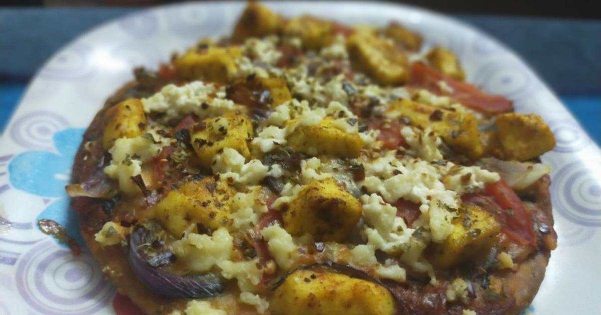 Chayanika Ghosh Gupta দ্বারা পনির চীজ পিজ্জা(paneer cheese pizza recipe ...