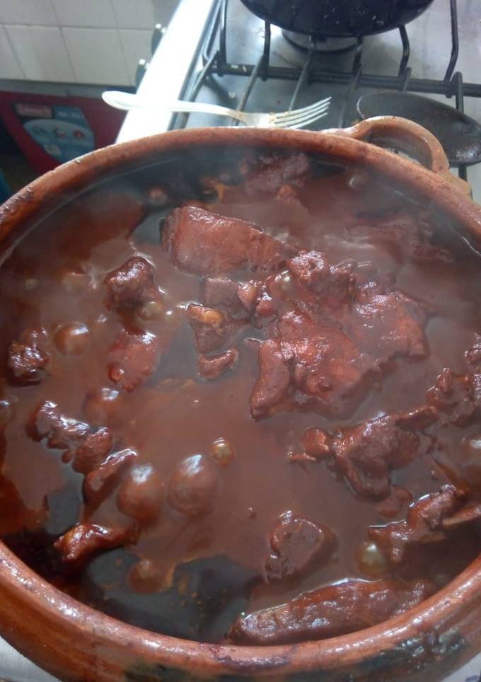 Pollo y puerco a los 3 chiles Receta de Isaias Ramirez Apud Hoyos- Cookpad