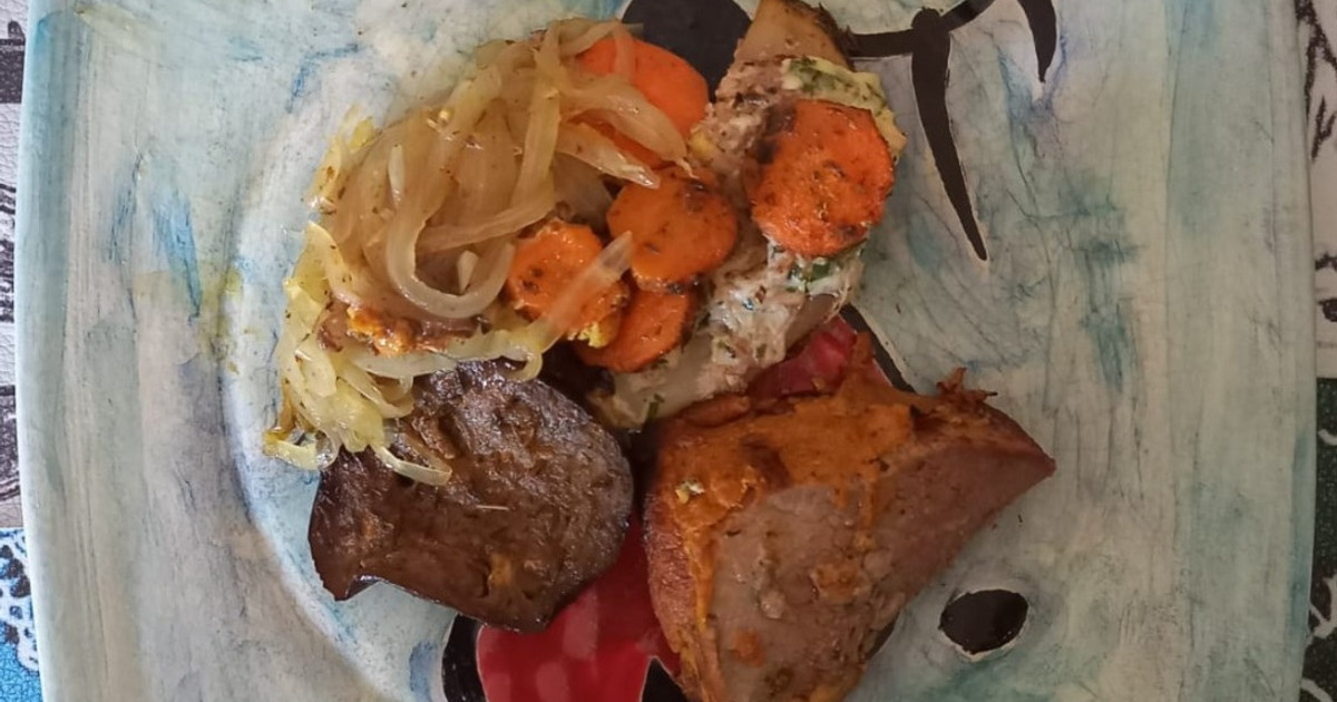Peceto Mechado Con Vegetales Al Horno Receta de Roberto