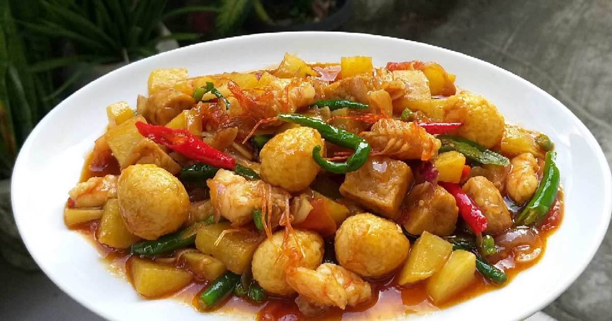 Resep Udang, Puyuh, Kentang, Tempe Saus Tiram oleh nia sryerta - Cookpad
