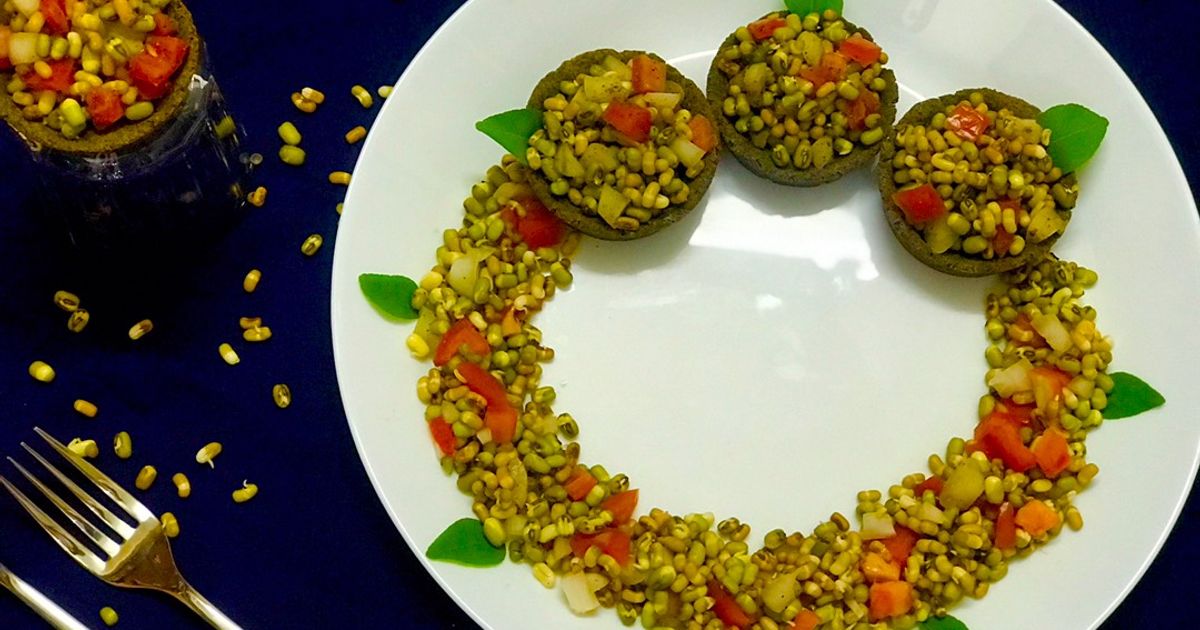 Ragi Cup Served With Sprout Salsa (No Oil Recipe) Recipe by Rashmi ...