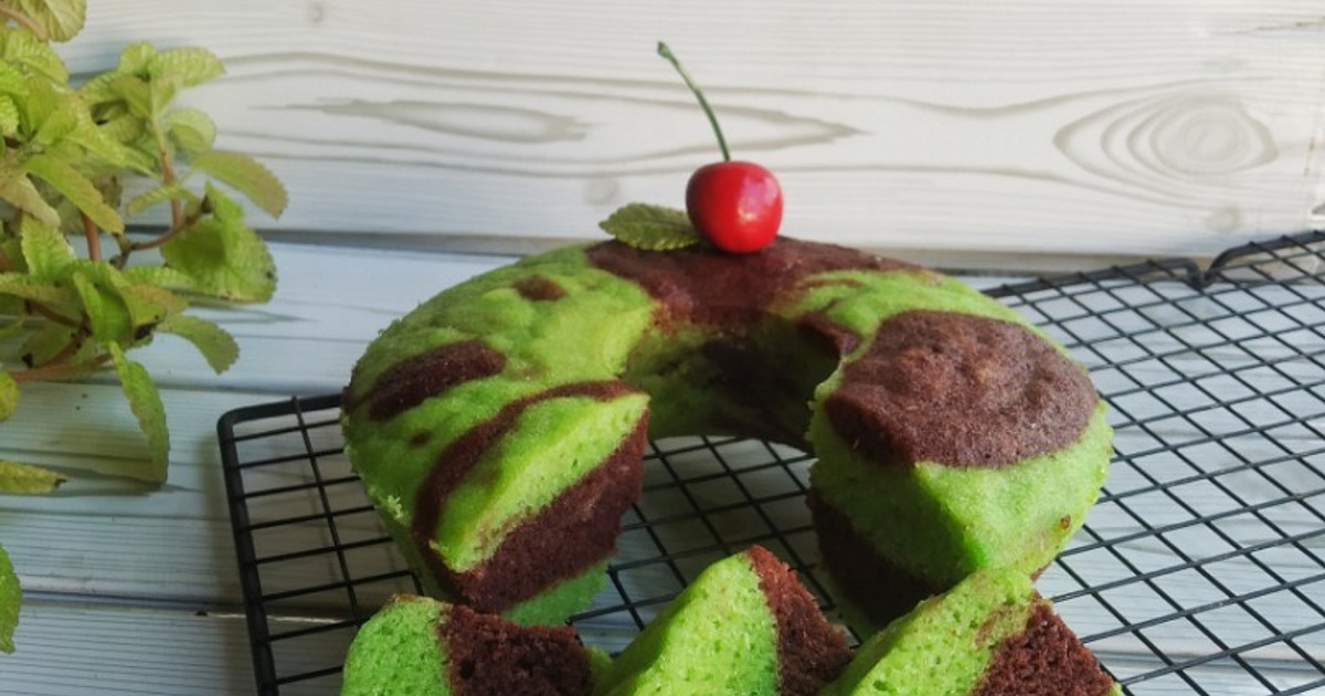 Resep Cake Singkong Pandan Coklat (Gluten Free) oleh Syafa Syifa - Cookpad