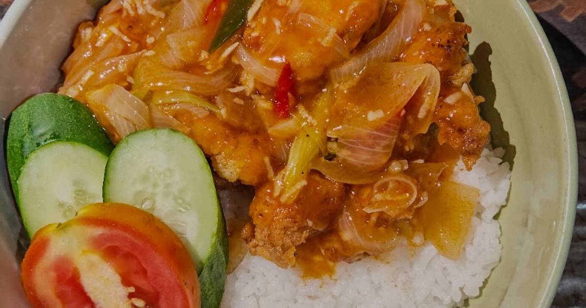 Resep Rice bowl ayam asam manis oleh kerajinanku - Cookpad