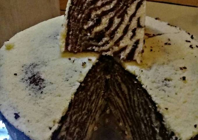 Resep Bolu zebra 4 telor oleh Godhong Ijo - Cookpad