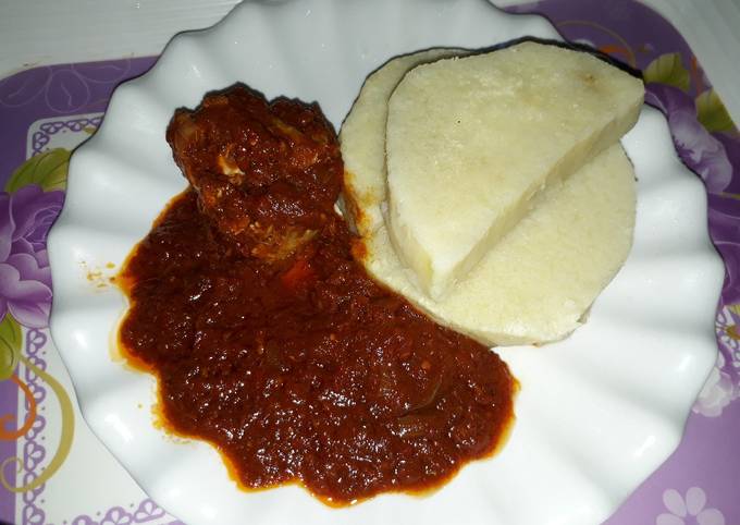 Boiled yam with tomato stew Recipe by Folakeladejo@gmail.com - Cookpad