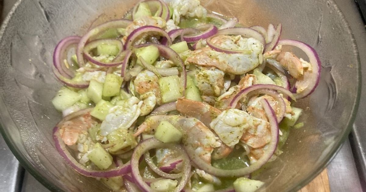 *Aguachile De Camarones Con Chile Habanero Encima* Receta de Abraham ...