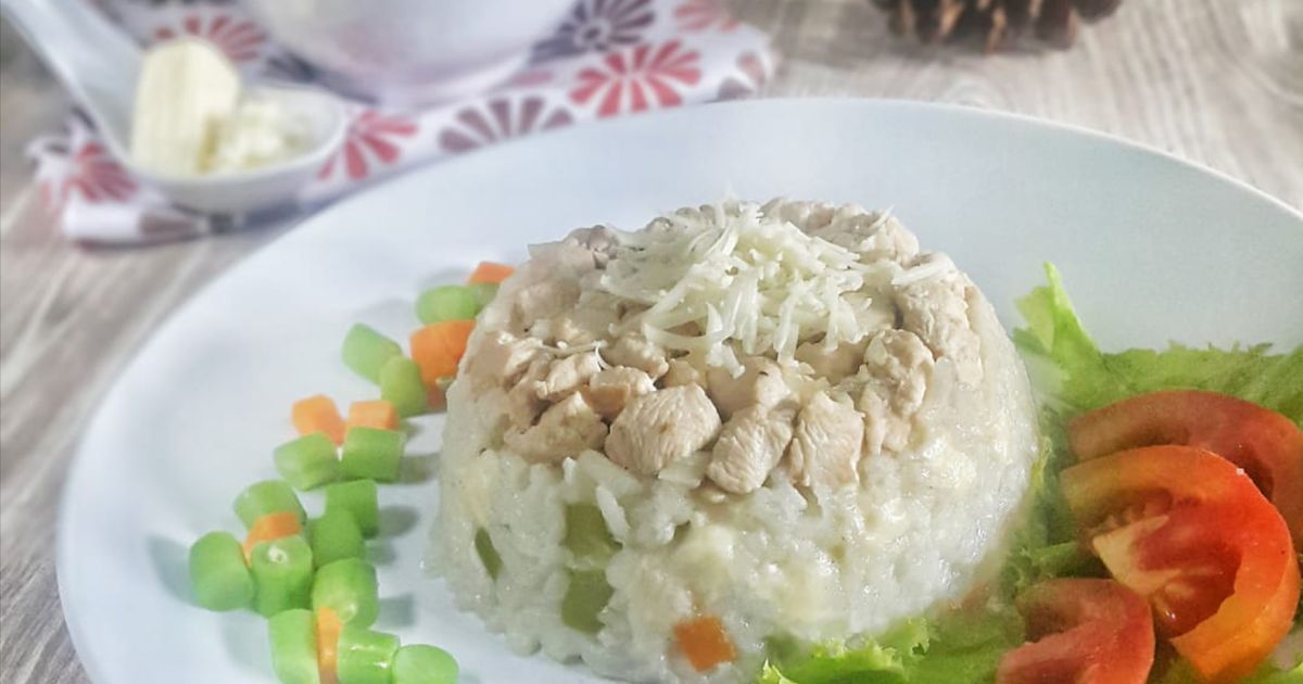 Resep Nasi Tim Ayam Sayur Keju oleh Ita Darwis - Cookpad