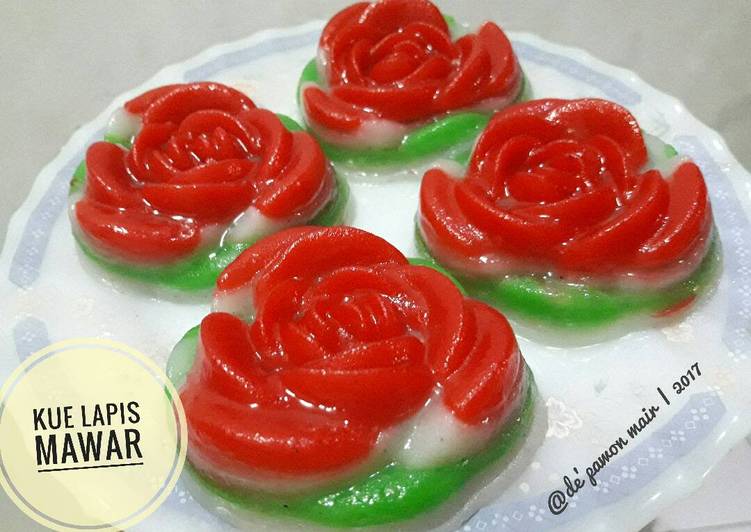 Resep Kue lapis mawar #pr_OlahanTepungBeras oleh Pawon mair (Irma ...