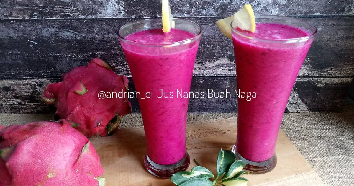 Resep juice buah naga dan nanas rumahan enak dan mudah - Cookpad