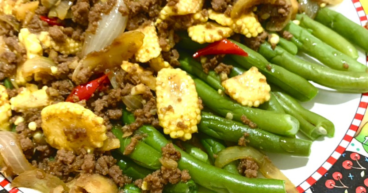 Resep Tumis Buncis Putren Daging Cincang oleh syakina shalsabila - Cookpad