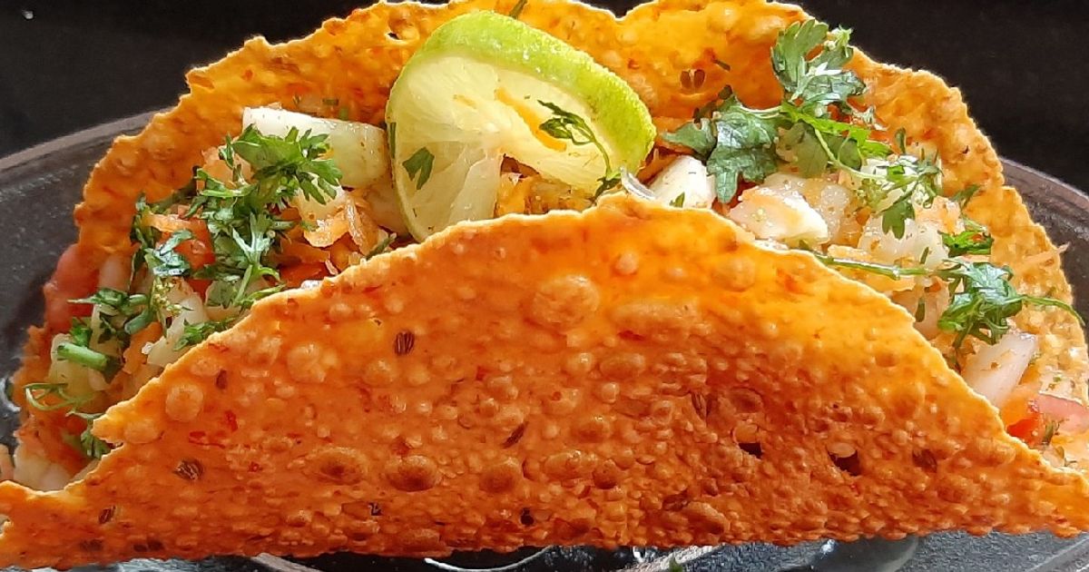 Chatpata Salad Papad Tacos Recipe by Ila Palan
