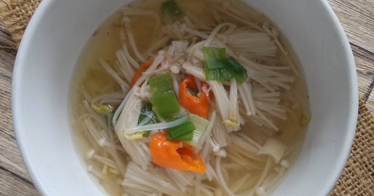 710 resep sup jamur enoki enak dan mudah - Cookpad