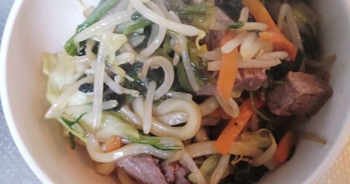 Yaki Udon With Bbq Sauce Recipe by ユイキチ26 - Cookpad