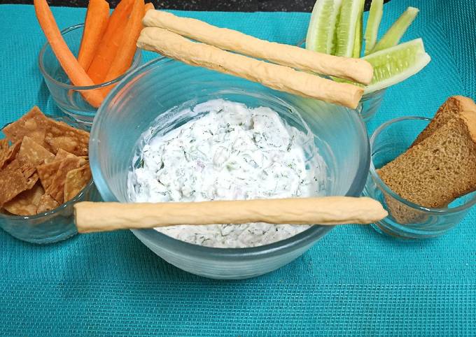 Hung Curd Vegetable Dip Recipe by Bina Samir Telivala - Cookpad