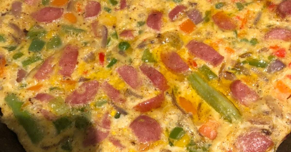 Omelette 2(pizza omelette)😂 Recipe by Dash of Delish - Cookpad