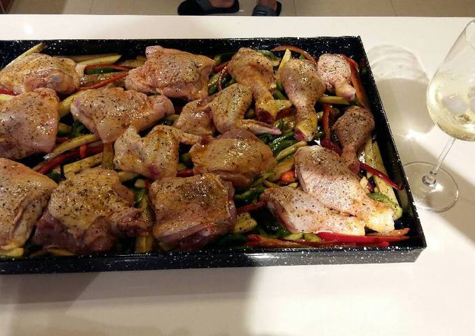 Trozos de pollo primavera😊 Receta de Roxana- Cookpad