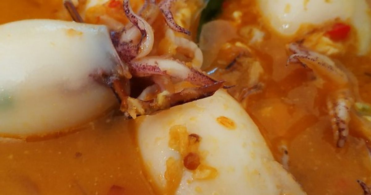 Resep Cumi Isi Telur Santan Pedas oleh amaa.ria - Cookpad